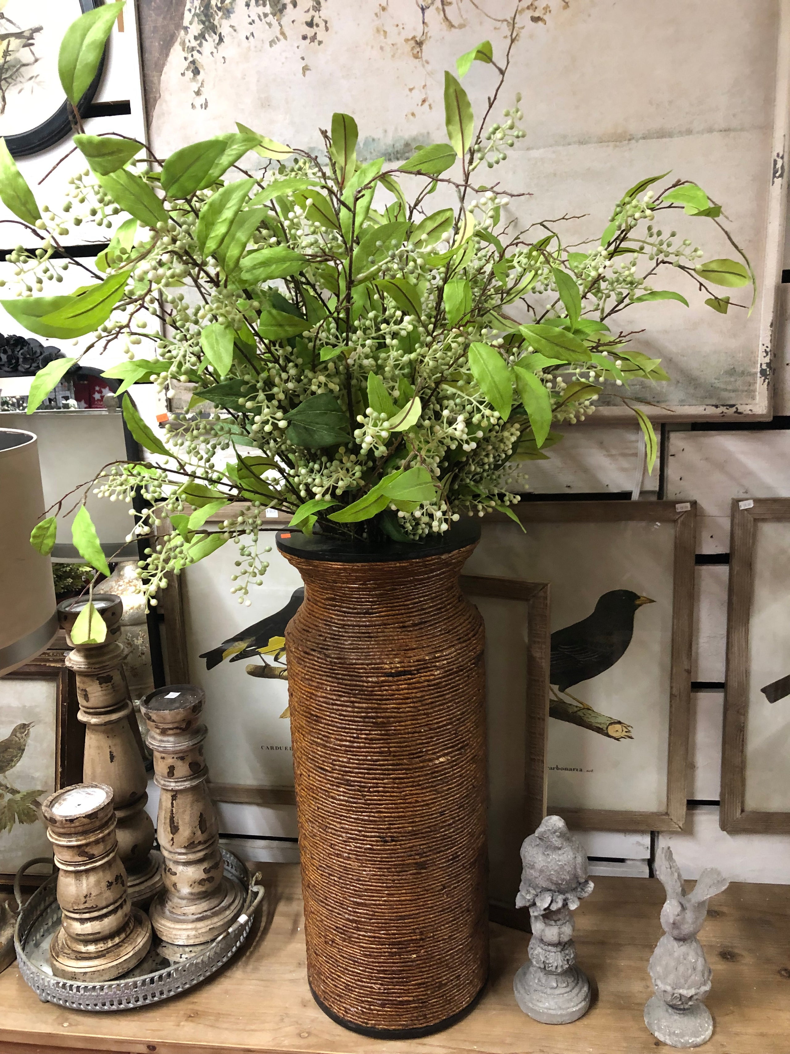 Rattan Milk Can Vase (greenery not included) | Pittman's Country Market