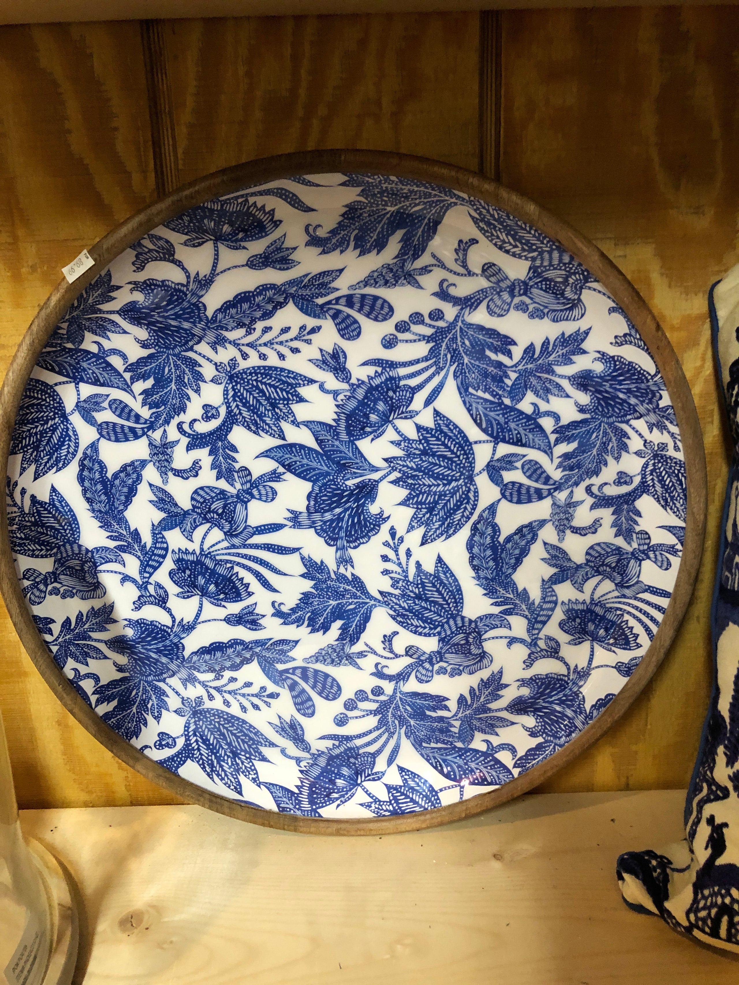 Large Round enamel coated wood tray | Pittman's Country Market