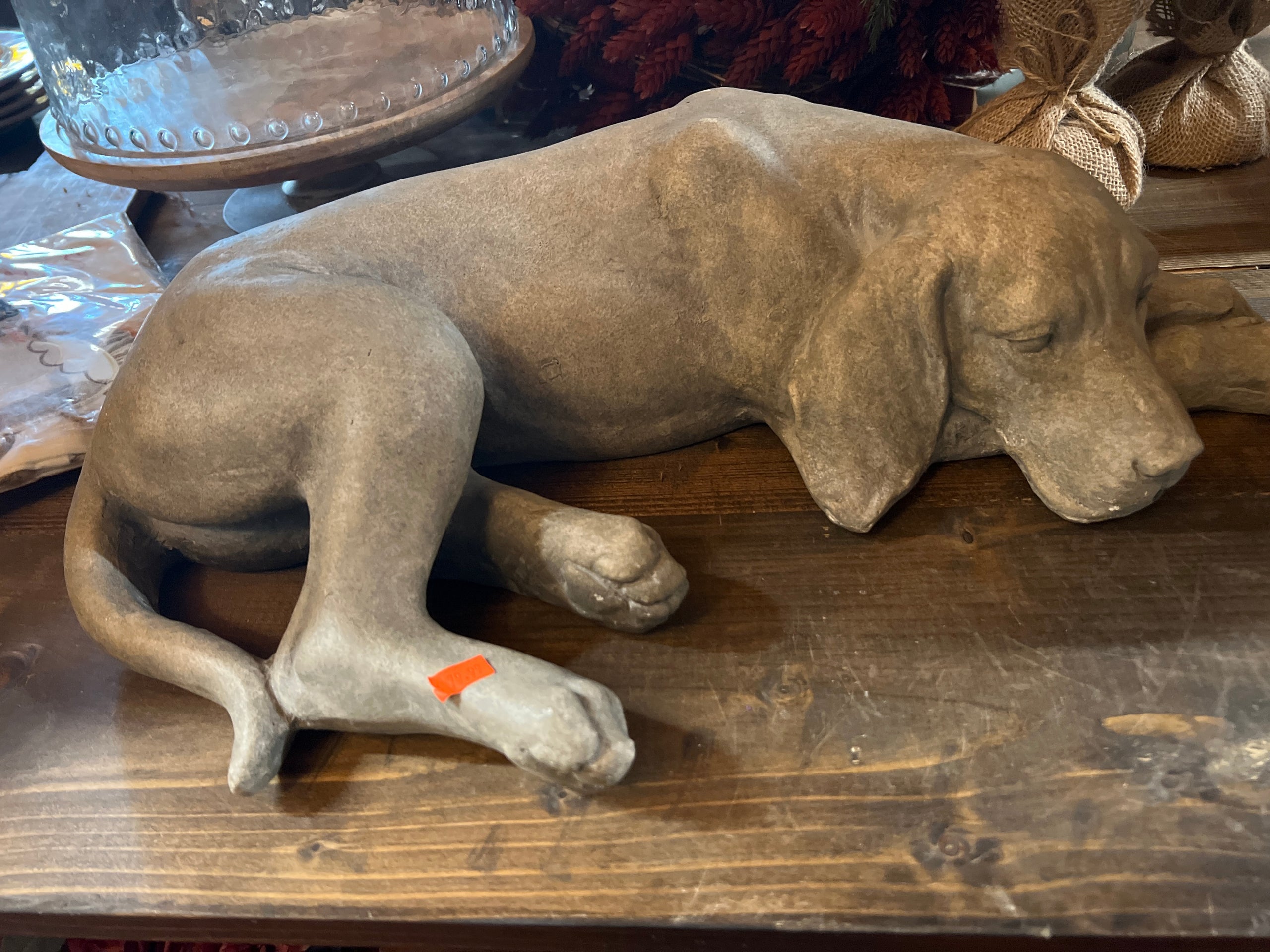 Laying dog statue | Pittman's Country Market