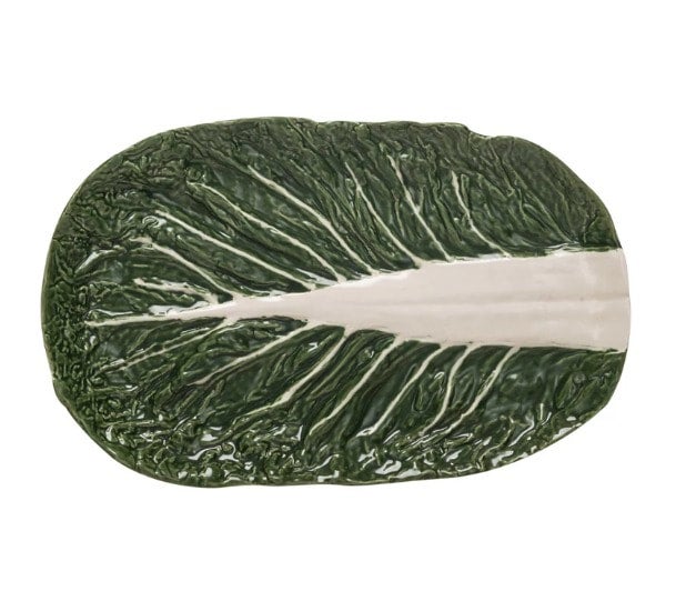 Hand-Painted Ceramic Cabbage Shaped Platter | Pittman's Country Market