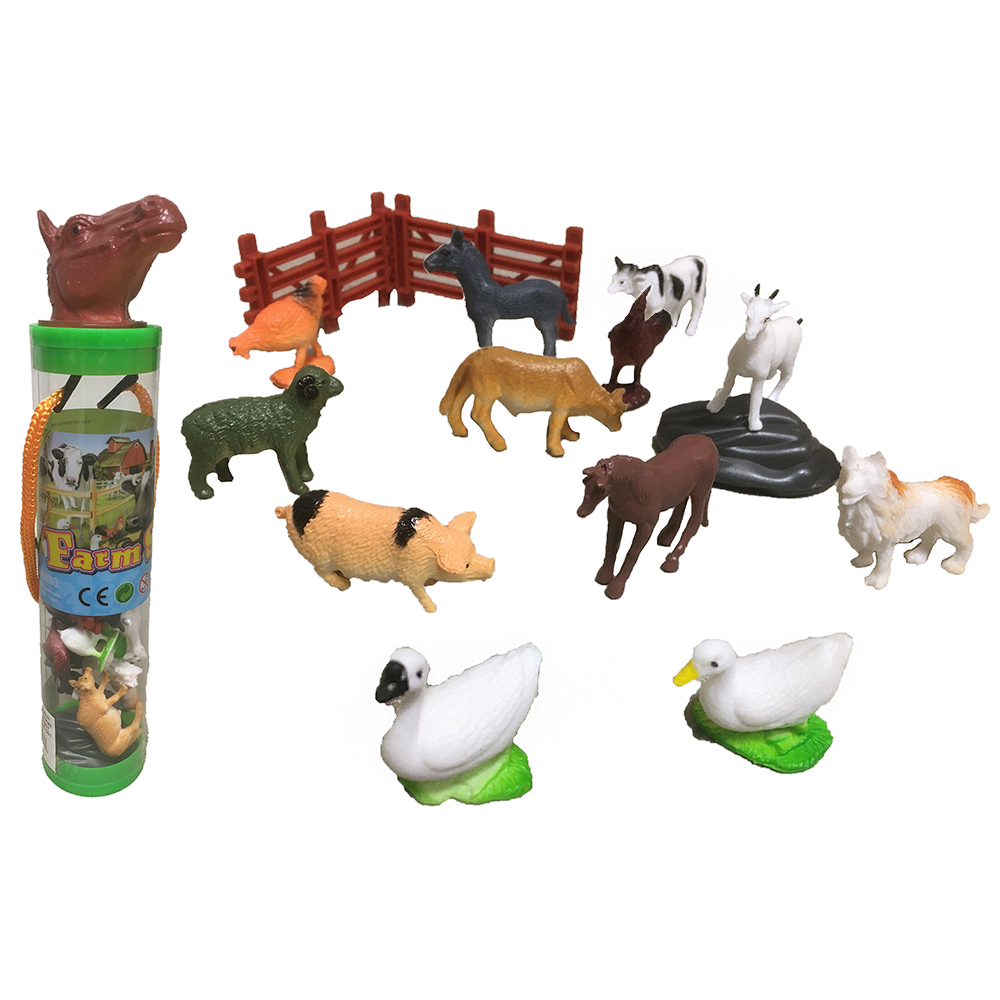 Texas Toy Distribution - Farm Animals 2" Figurines Tube, Display Set of ...