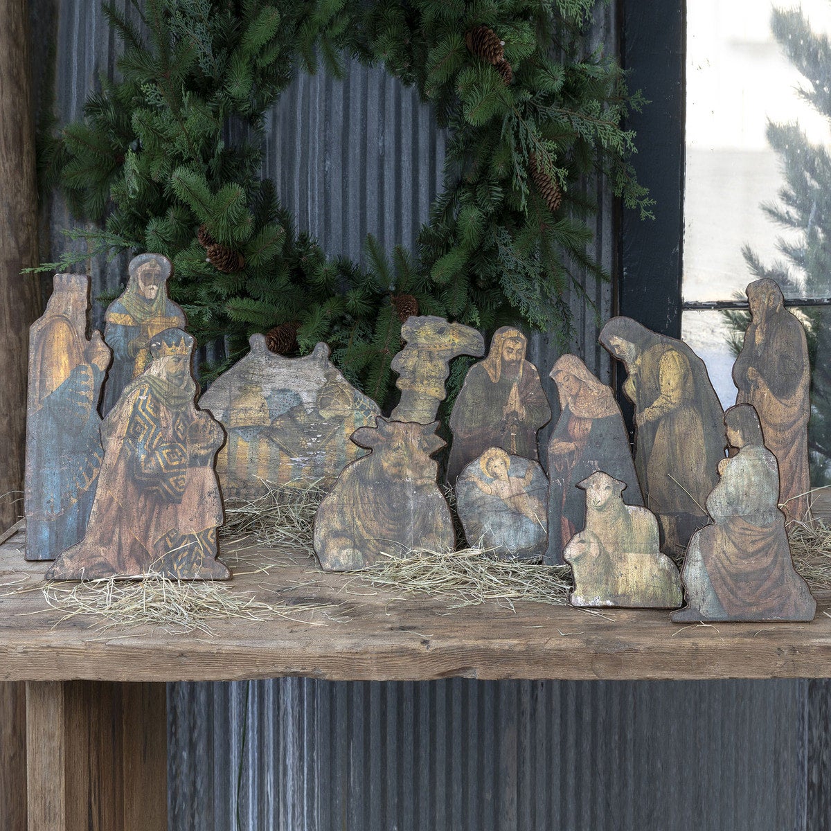 Wood Tabletop Nativity Set of 12 | Pittman's Country Market